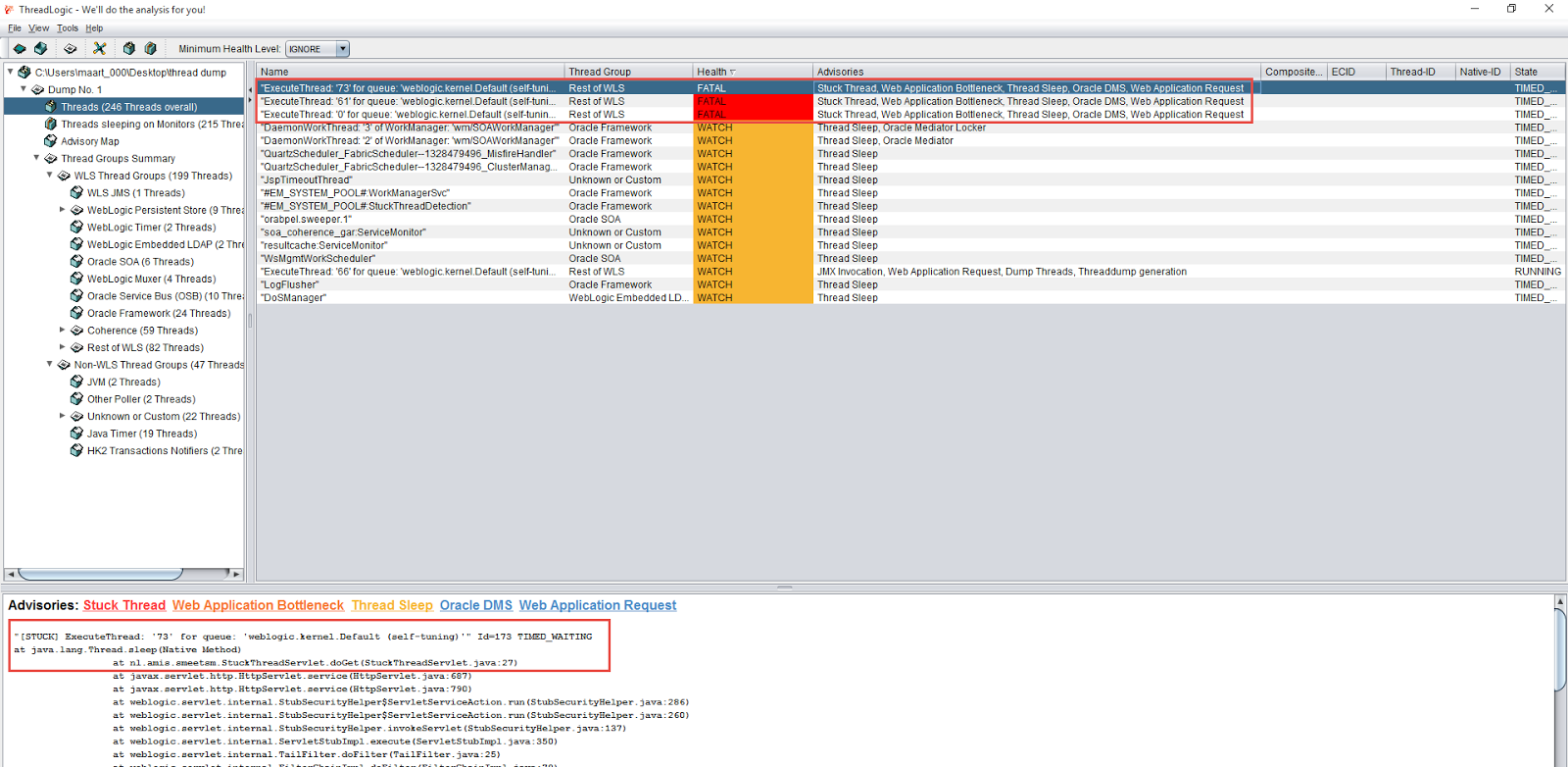 Oracle Soa Java Blog Weblogic Server Analyzing Stuck Threads