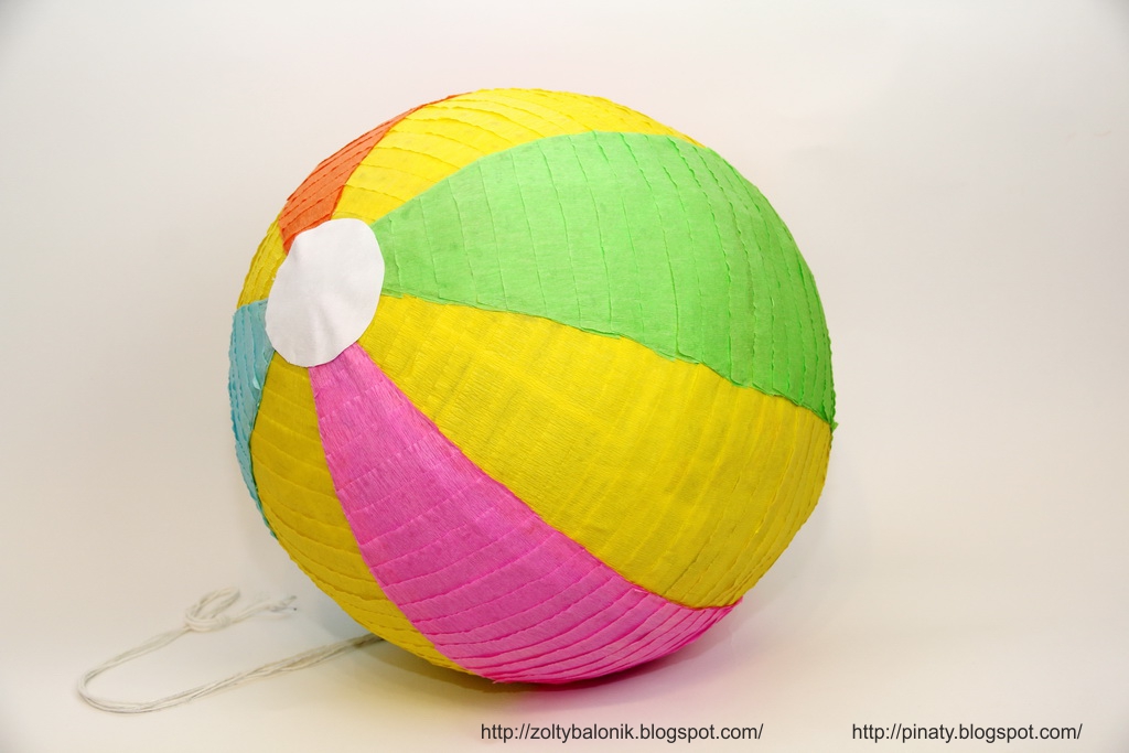 Żółty balonik: Lato - Żółty balonik - piniata piłka plażowa