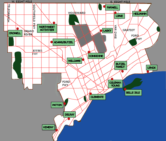 Friends of George Cushingberry Jr.: Detroit Recreation Facilities Map