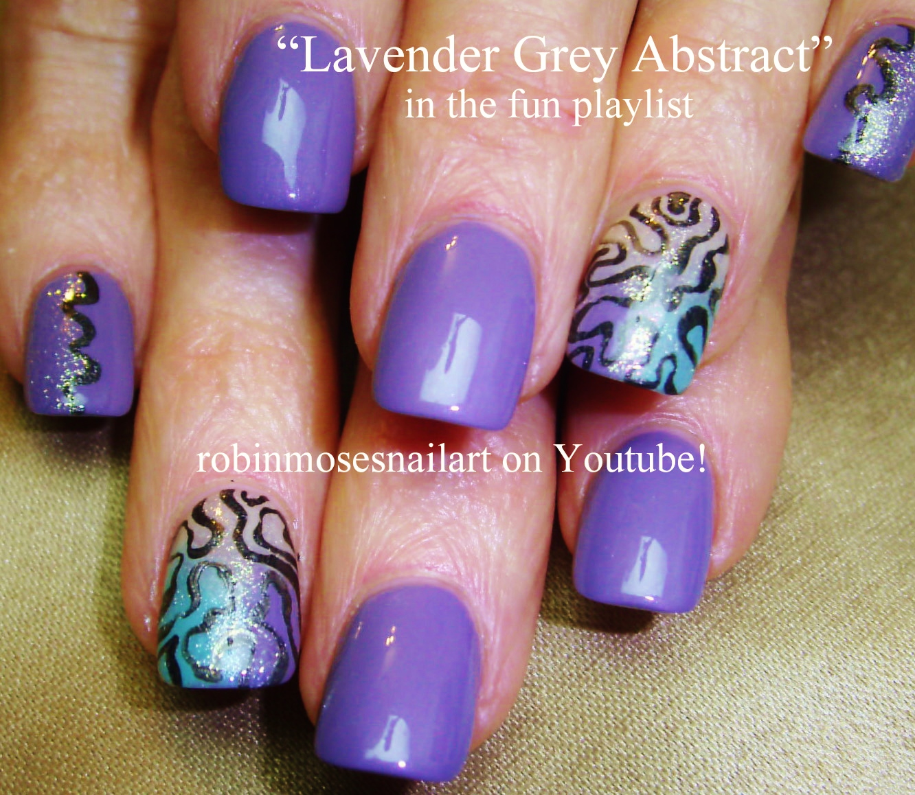 Nail Art by Robin Moses: black and white flames, pink and purple ...