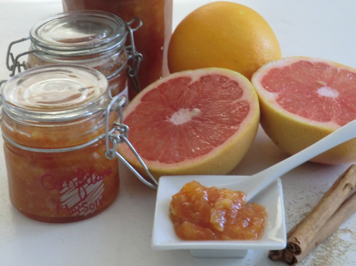 Confiture orange-pamplemousse aux épices, allégée en sucre. - Ma petite ...