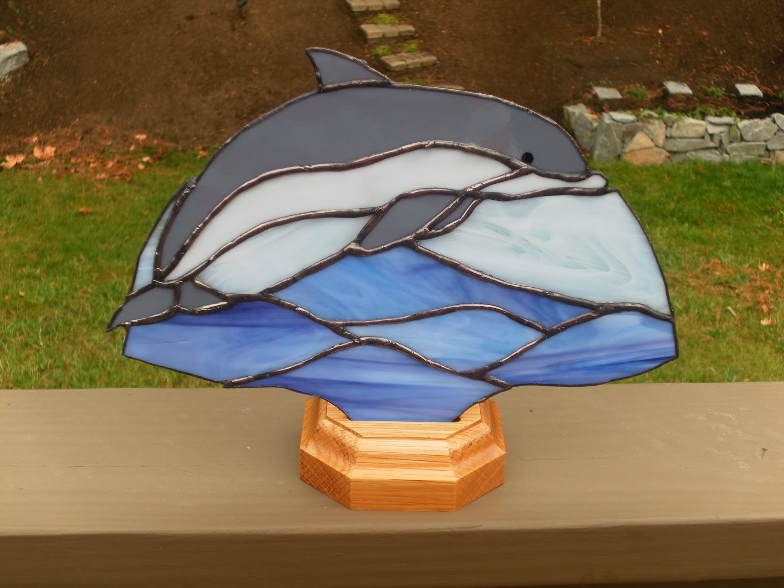 It's a Beadiful Day: Dolphin Fan Lamp stained glass, Nov 29, 13