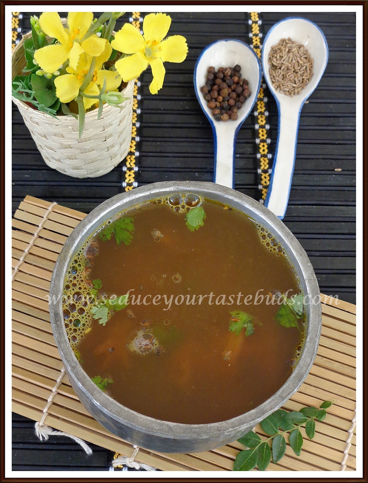 Jeerige Menasu Saaru | Cumin and Pepper Flavored Rasam - Seduce Your ...