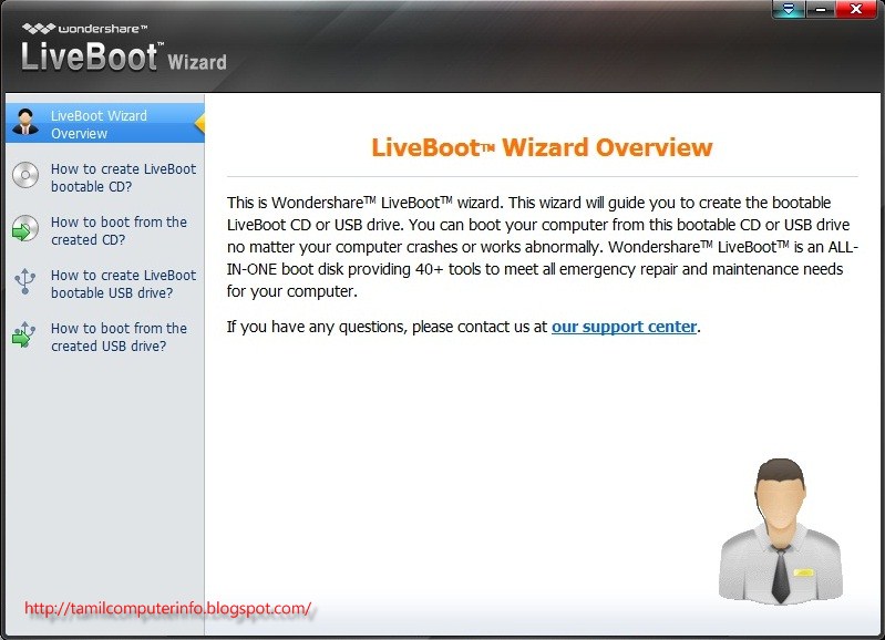 Computer: கணினியை பராமரிக்க - Wondershare Live Boot 2012 இலவசமாக