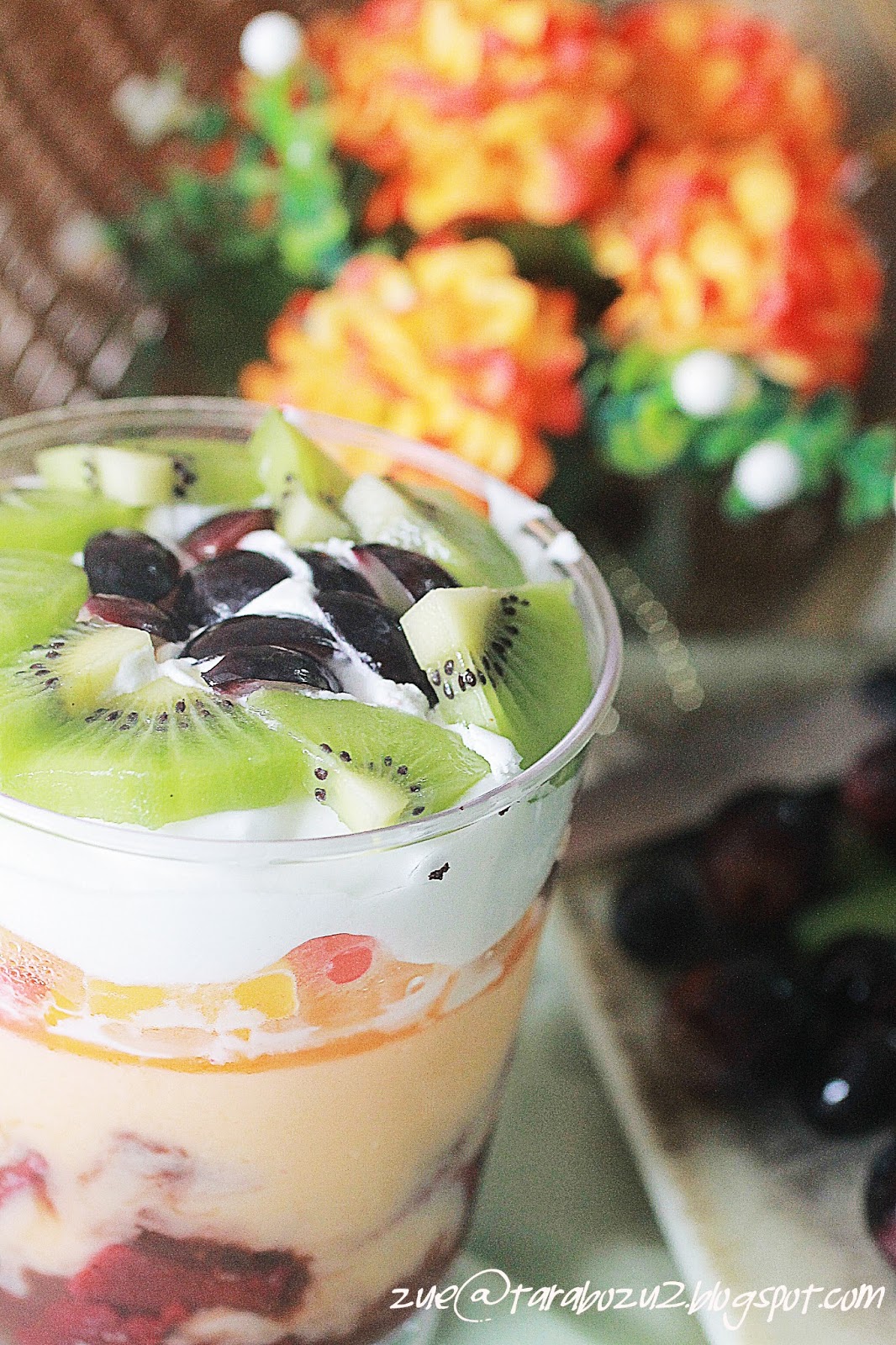TRIFFLE DADIH WITH FRUITS COKTAIL | AIR TANGAN ZUHAIDA