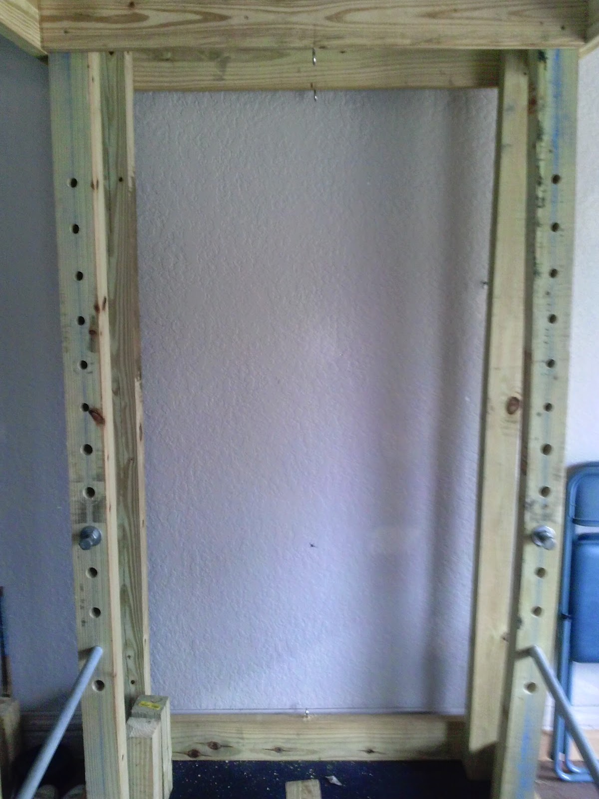 Homemade Wooden Power Rack/Power Cage : Cable Row Addition