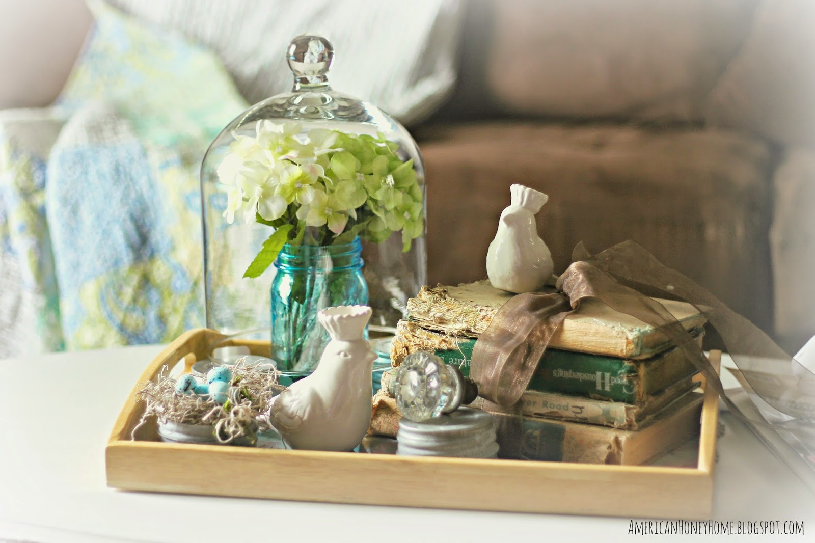 American Honey Home: Spring Coffee Table Vignette