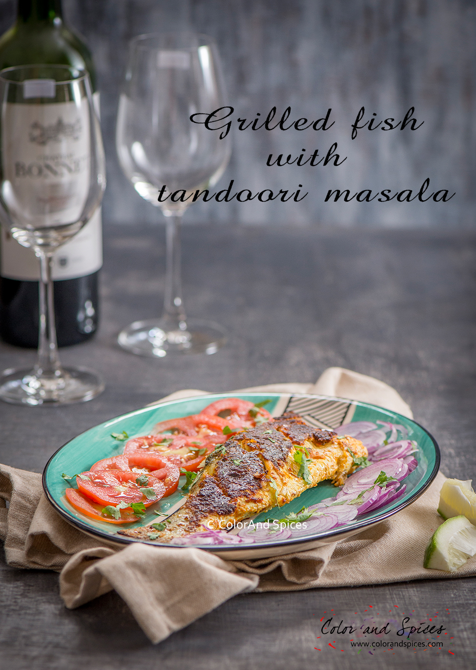 Color and Spices: Tandoori spiced grilled whole fish...