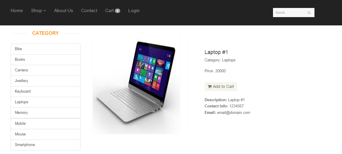 E-commerce Application in PHP MySQL