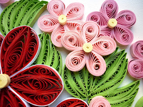 Papírvilág: quilling virágos tabló / quilled picture with flowers