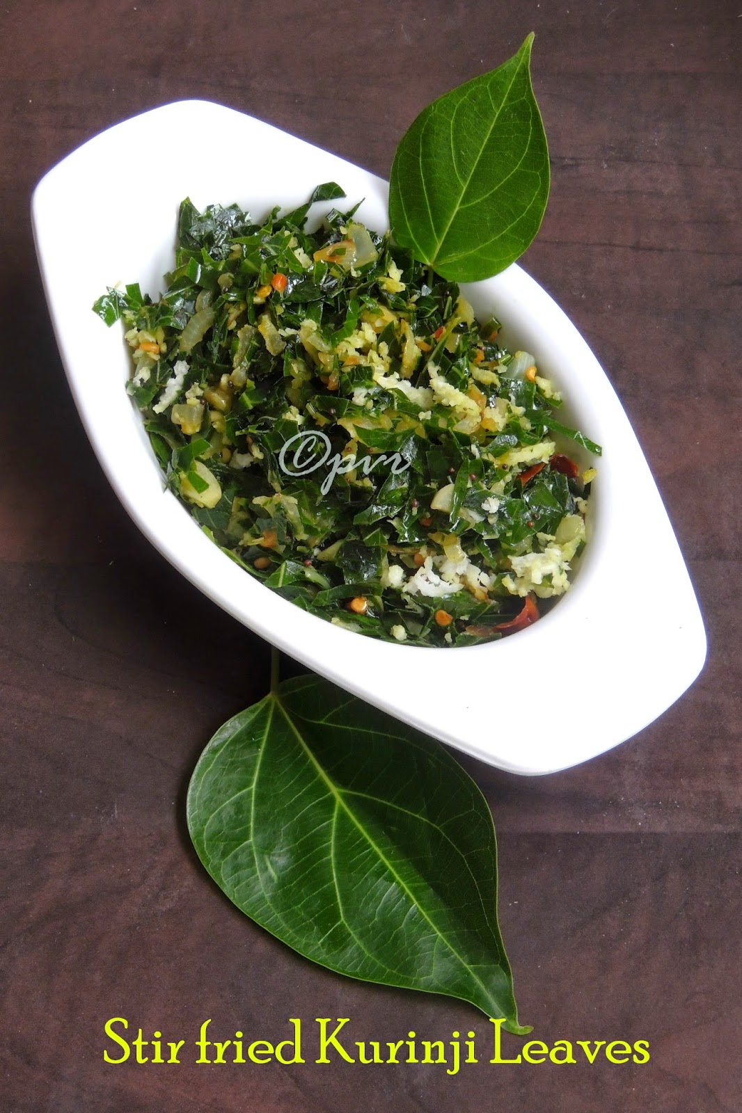 Priya's Versatile Recipes: Kurinji Leaves Poriyal/Stir Fried Kurinji Leaves