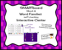 Tchrgrl: Word Families SMARTboard and Cut, Paste and Spell Worksheets