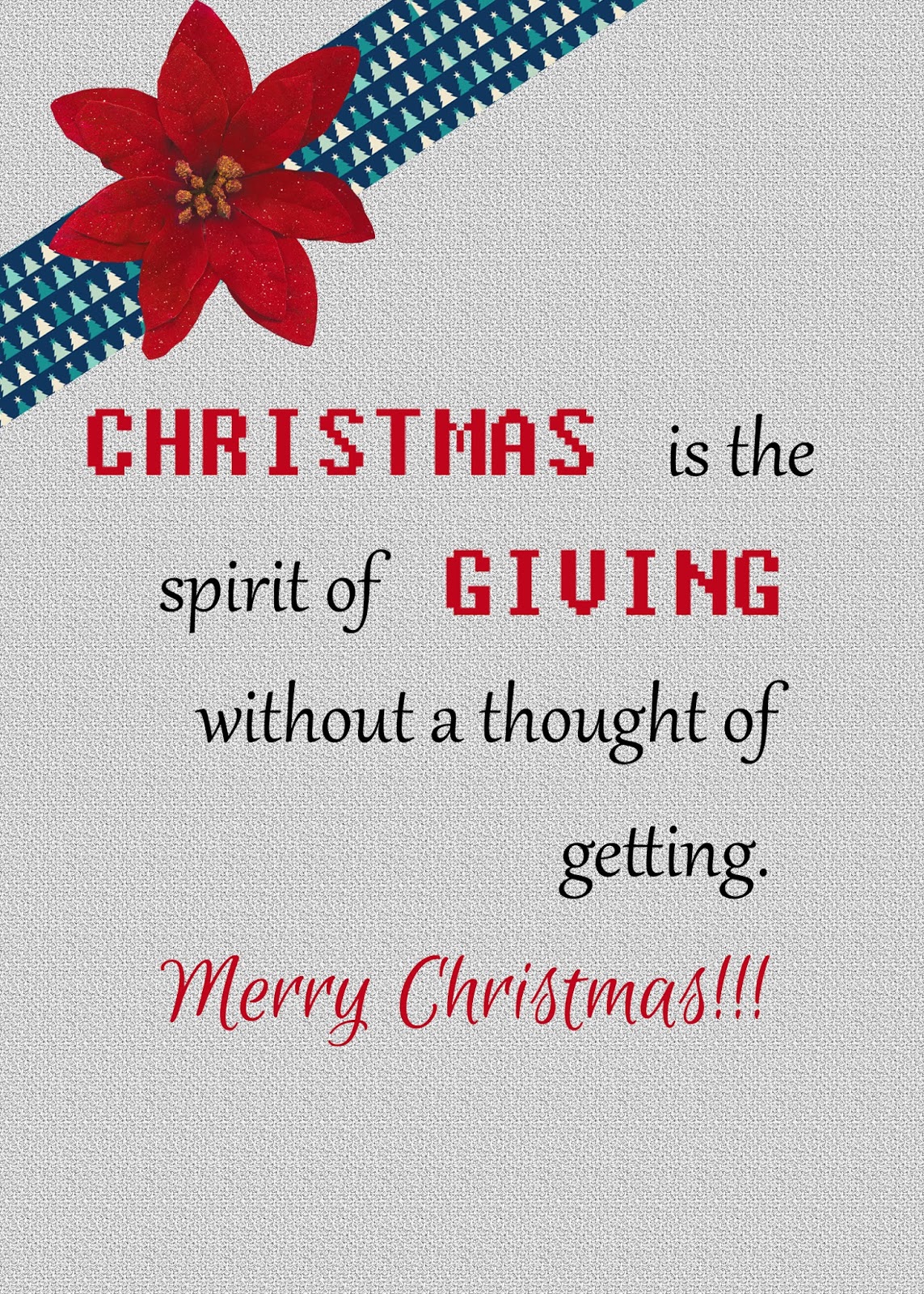 The Mouse Design: Free Download Christmas Card with Poinsettia in Gift ...