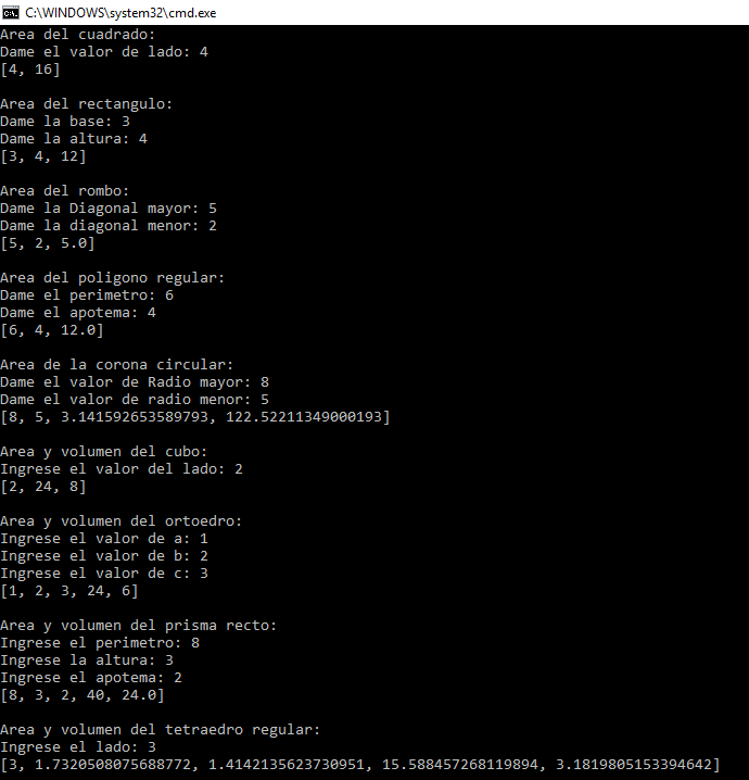 Programación en Python y Css con Susana López: Formulas de área y ...