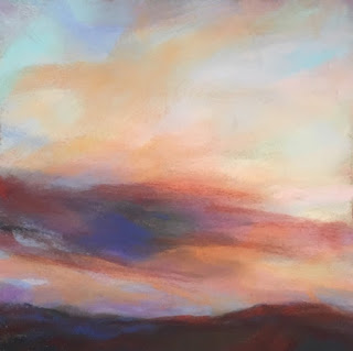 A DREAM - 4 1/2" x 4 1/2" sunset pastel by Susan Roden