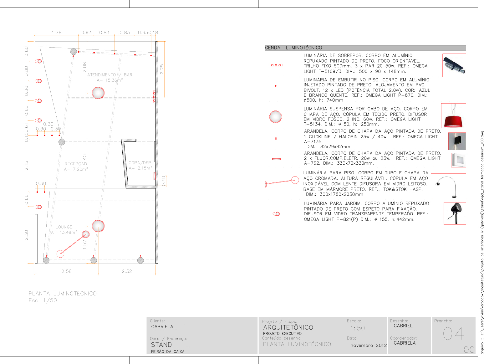 gabriel ripoll - PORTFOLIO: - Exemplo de Projeto arquitetônico de um Stand