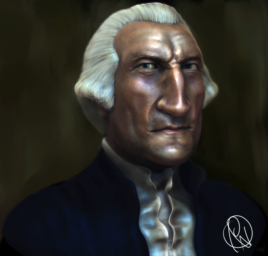 ryans sketchbook: george washington caricature