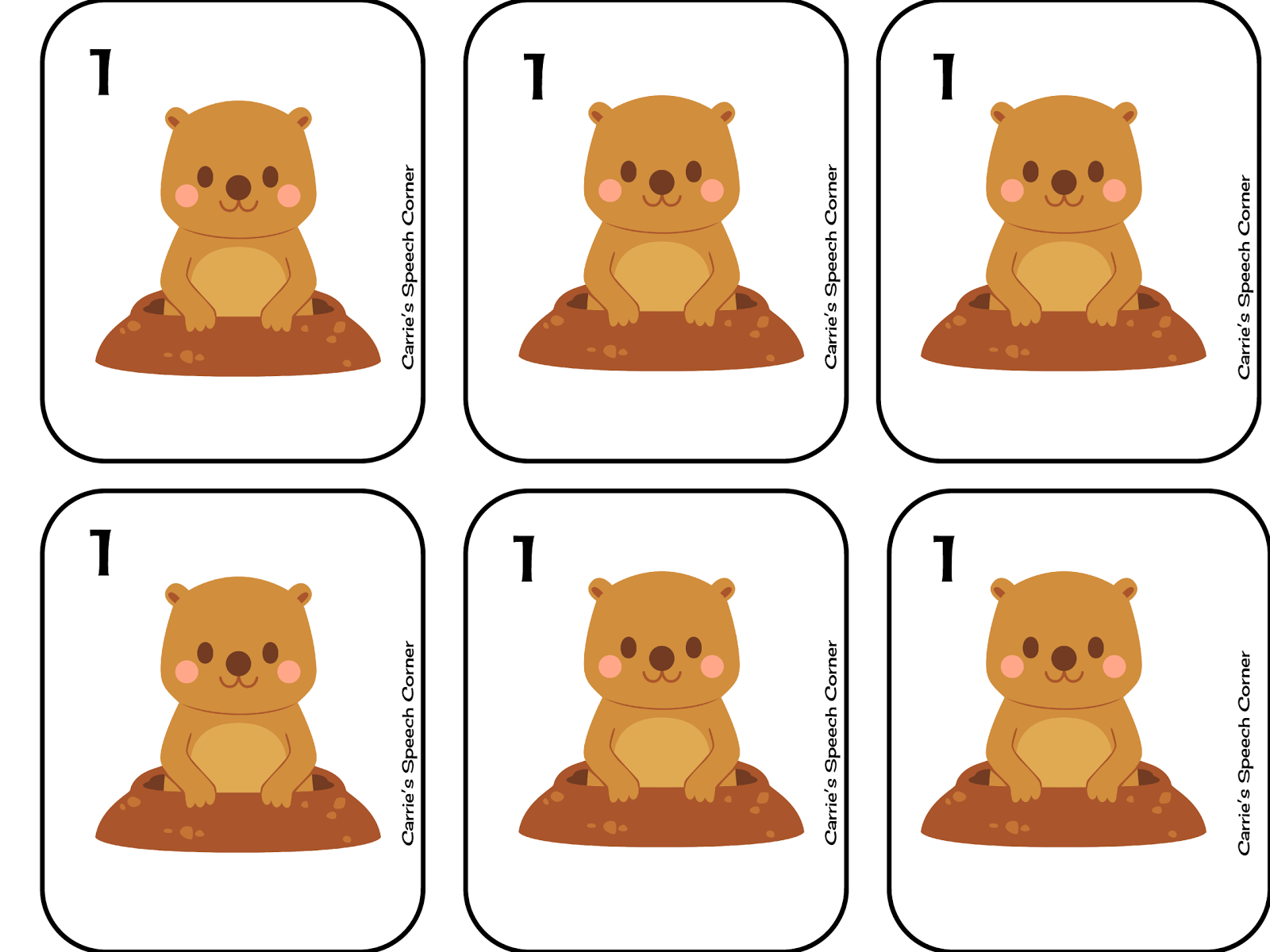 Carrie's Speech Corner: Groundhog Day Open Ended Games