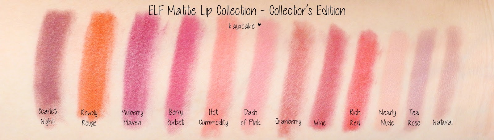 Kay Cake Beauty: ELF Matte Lip Collection: Collector's Edition ♡ ft. 12 ...