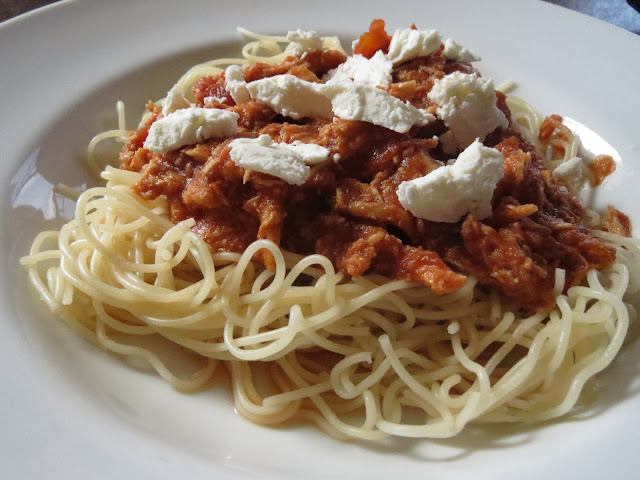 Five Kids in Five Years: Chicken Spaghetti (with goat cheese)