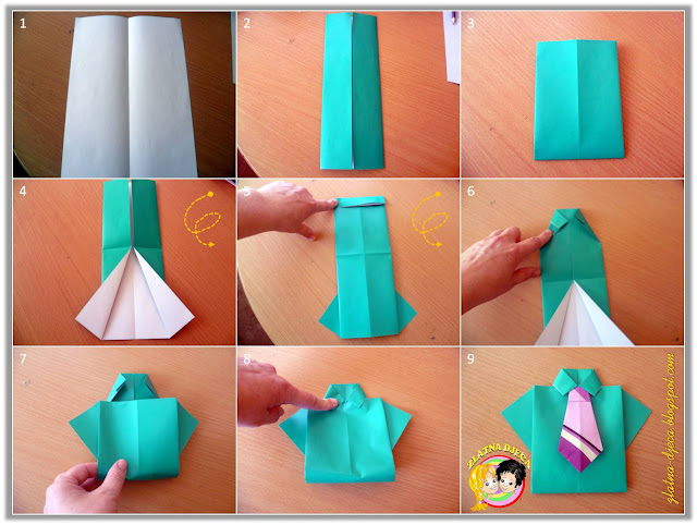 Zlatna djeca: Origami košulja s kravatom