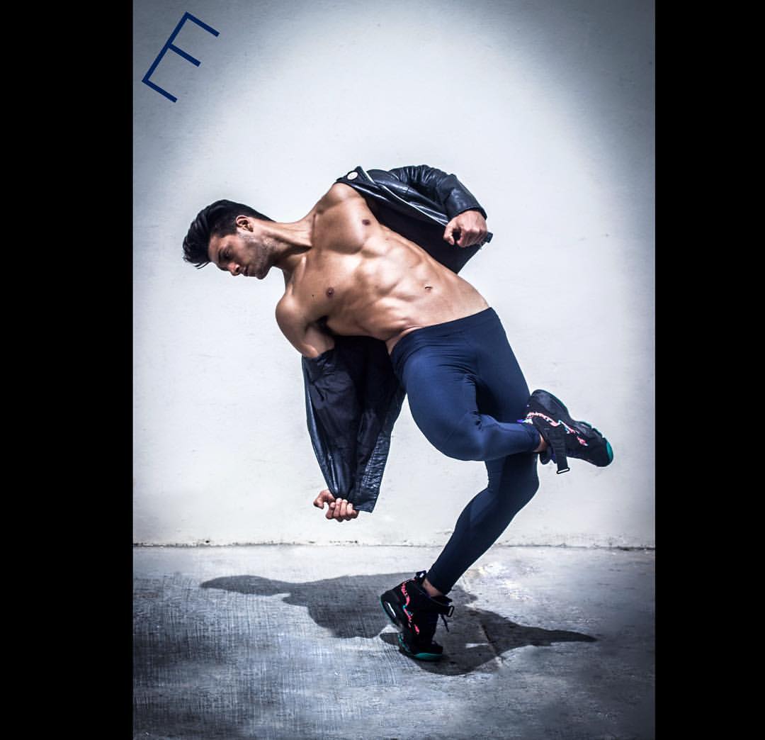 Asaf Goren leather jacket shirtless