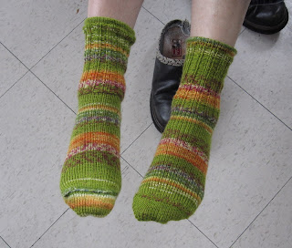 Thursday Morning Knitters: Kim's Socks, Knit on a Sock Loom