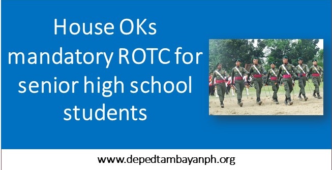 House OKs mandatory ROTC for senior high school students
