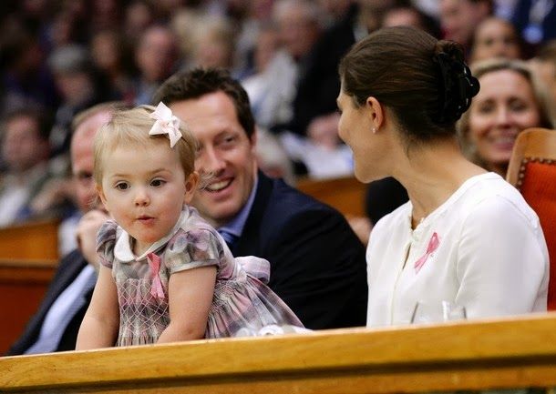 Crown Princess Victoria and Princess Estelle at Tennis match