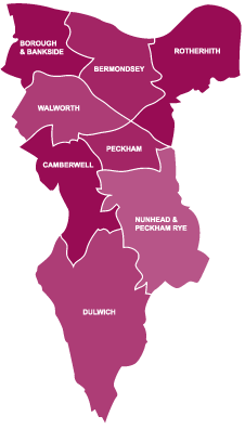 Southwark Map Region Political | Map of London Political Regional