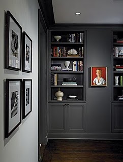 a perfect gray: gray bookshelves