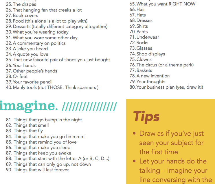 Abbi Allan's recommended artist collection: word prompts for drawing