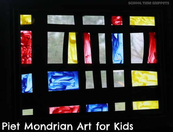 Piet Mondrian Suncatcher Art for Kids | School Time Snippets