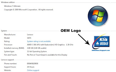 Cara Mengganti OEM Logo Pada Windows 7