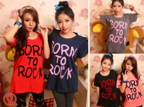 Baju Remaja Keren: Jual Kaos Cewek Born to Rock