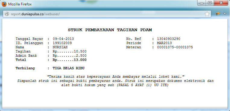 Tagihan Pdam - Perumperindo.co.id