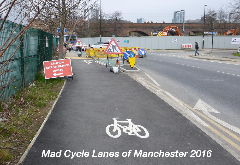 Mad Cycle Lanes of Manchester: Roadworks blocking cycle routes