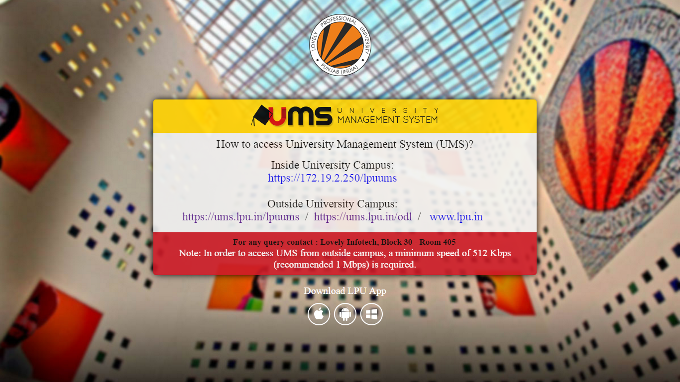 Lovely Professional University UMS (University Management System) Login ...