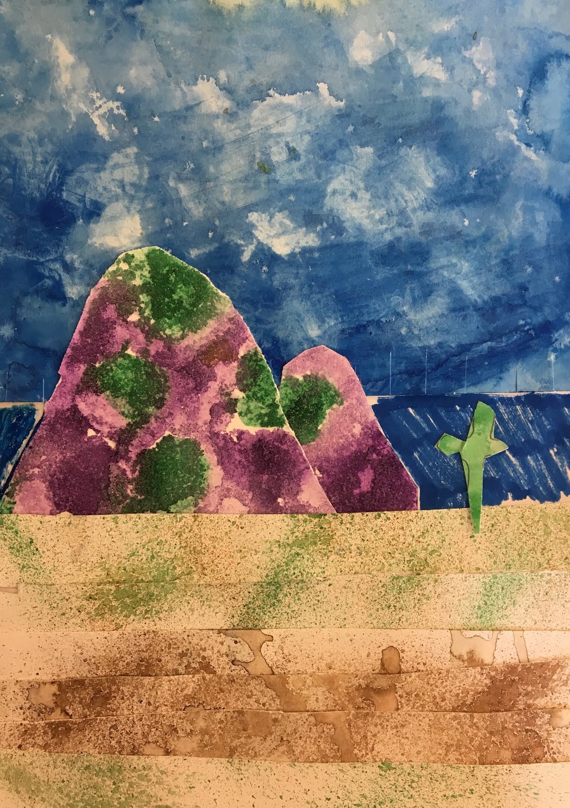 Mrs. Smiley's Art Room: Third Grade Texture Collage Landscapes
