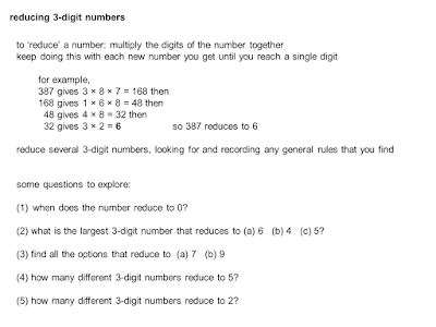 MEDIAN Don Steward mathematics teaching: reduction multiplication
