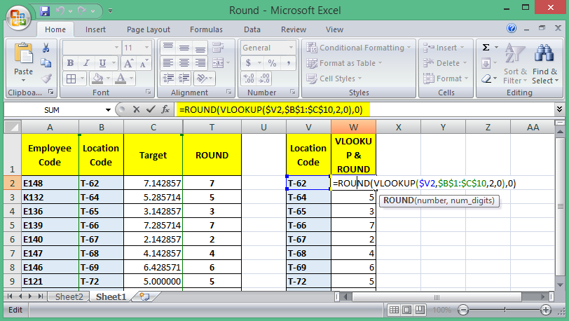 Excel Round Roundup And Rounddown Function Combination Of Vlookup With Round In Microsoft