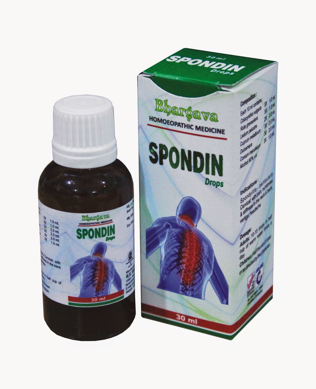 SPONDIN DROPS - Relief from back, neck and shoulder pain - Herbal ...