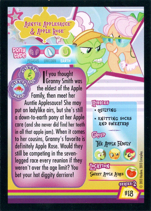 MLP Auntie Applesauce & Apple Rose Trading Cards | MLP Merch