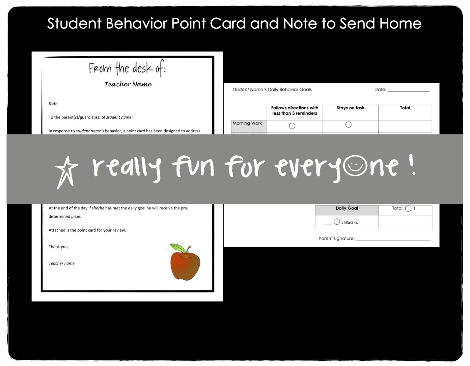 Really Fun for Everyone: Behavior Point Cards