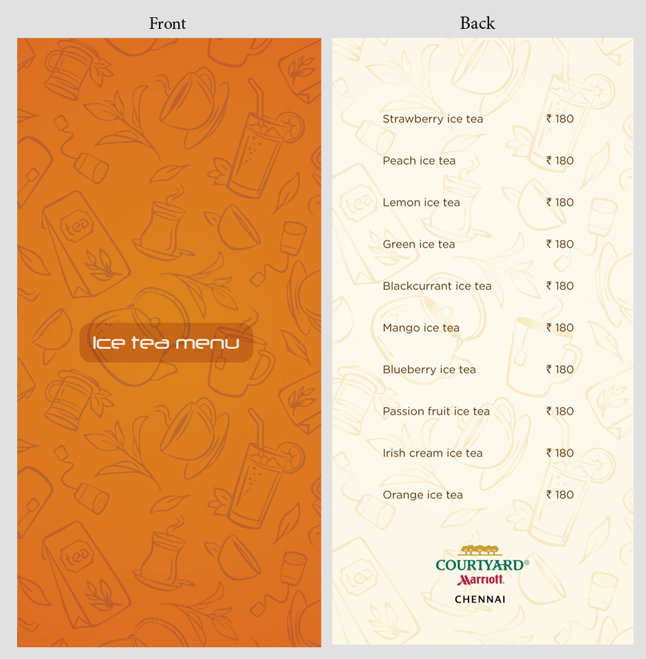 my works: Ice Tea Menu