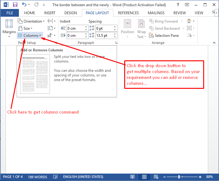 PAGE LAYOUT RIBBON - RAMESH'S BLOG