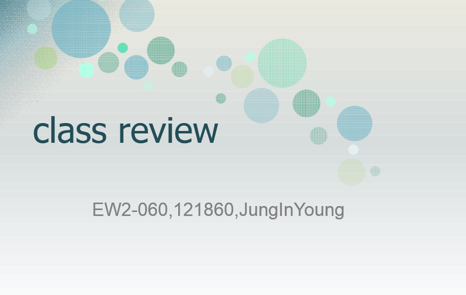 InYoung's Blog: Class review!