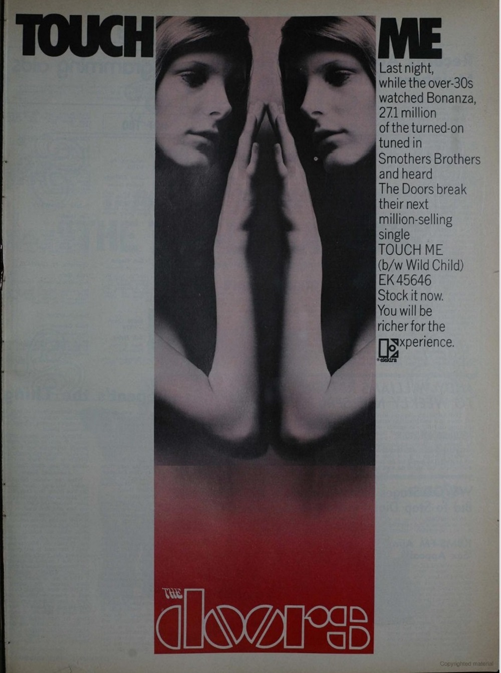 Rock & Roll Newspaper Press History: The Doors - "Touch Me" Record ...