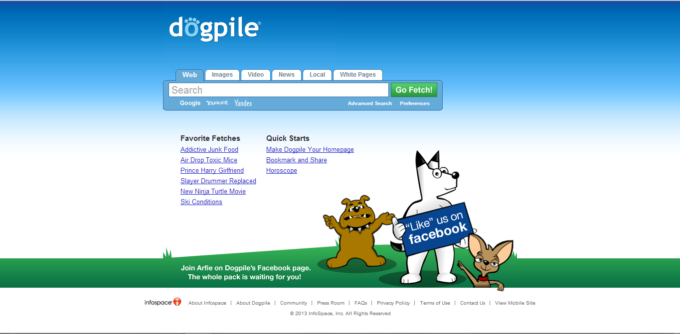 Dogpile Search Engine Home