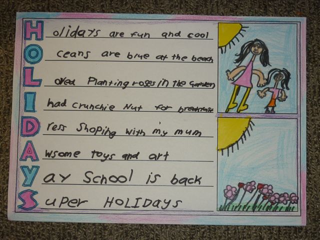 Miss Baker's Beaut Bunch: Look at our holiday acrostic poems!